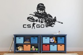 Lepy.cz Samolepka na zeď Counter Strike go Velikost (šířka x výška): 55x35cm, Barevná varianta: Bílá