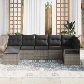 Set pohovek 7 ks Šedá polyratan 3346469
