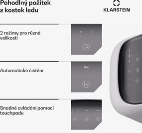 Klarstein SparkIce výrobník ledu | 2 režimy | 1,5 l studené vody | automatické čištění | 15 kg/24 h