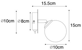 Moderní bodové světlo zlaté s opálovým sklem se spínačem - Atény