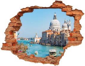 Wallmuralia Nálepka 3D díra na zeď Benátky Itálie 90x70 cm