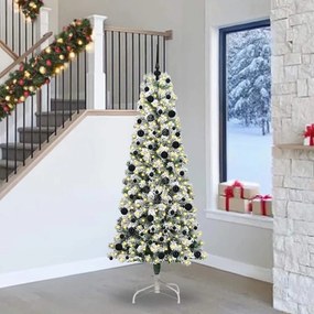 Umělý Skládací Vánoční Strom 300 LED Zelená a bílá 240 cm 3395614