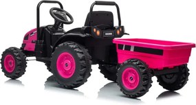 Elektrický traktor Milly Mally s přívěsem růžový