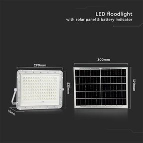 LED Venkovní solární reflektor LED/20W/3,2V 6400K bílá + DO