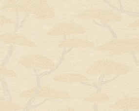Vliesová tapeta stromy krémová, béžová 387413 / Tapety na zeď 38741-3 Nara (0,53 x 10,05 m) A.S.Création
