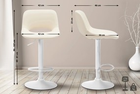 Barová židle Camden umělá kůže bílá konstrukce – krémová