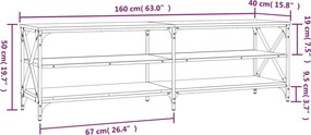 vidaXL TV skříňka 160 x 40 x 50 cm kompozitní dřevo [826731] Barva: kouřový dub