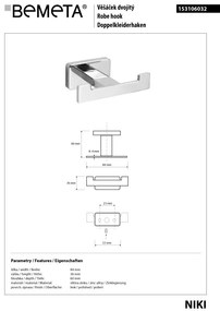 Bemeta Design NIKI: Háček, dvojitý - 153106032