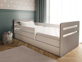 Benlemi Šedá jednolůžková postel TOMI do dětského pokoje Zvolte rozměr: 80x160 cm, Zvolte matraci: Bez matrace, Zvolte šuplík: Bez šuplíku