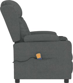 Masážní křeslo tmavě šedé textil 339059
