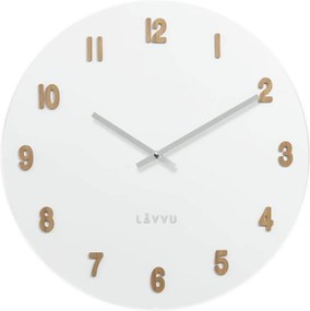 LAVVU Velké bílé dřevěné hodiny LAVVU WHITE LCT4070