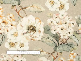 Biante Dekorační kulatý ubrus PML-106 Malované květy na béžovém Ø 80 cm