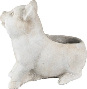 Šedý cementový květináč prasátko Pig - 24*13*20 cm
