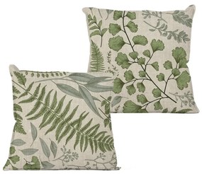 Zeleno-béžový polštář Surdic Botanical, 45 x 45 cm