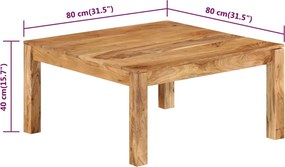 Konferenční stolek 80 x 80 x 40 cm masivní akáciového dřevo 338031