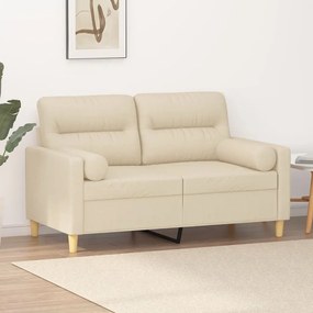2Místná Pohovka S Polštáři Textil - Tmavě šedá / 140 cm