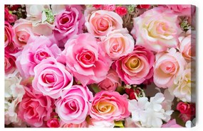 Obraz 3D Vícebarevné Růže Nedostatek Nedostatek Přírodní plátno 100x70