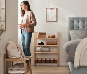 Tchibo - Stolička se širokými odkládacími plochami - barva: hnědá