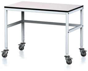 Alfa 3 Nastavitelný dílenský stůl MECHANIC II na kolečkách, 1200x700x745-825 mm, nastavitelné podnoží
