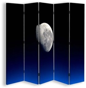 Ozdobný paraván Moonblack - 180x170 cm, pětidílný, obustranný paraván 360°