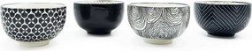Sada porcelánových misek Bredemeijer Pucheng, 200 ml – černobílý minimalistický set