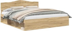Rám postele s čelo Sonoma 200 x 200 cm Masivní borové dřevo 3412855