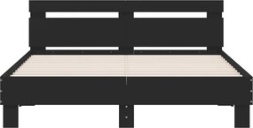 Rám postele s LED bez matrace černý 150x200 cm 3207540