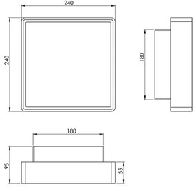 Fabas 3233/61/102 - Nástěnné svítidlo OBAN 1xE27/42W/230V IP65