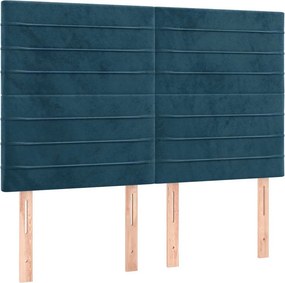 Box spring postel s matrací tmavě modrá 140x190 cm samet 3137903