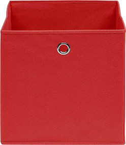 Úložné boxy 10 ks netkaná textilie 28 x 28 x 28 cm červené 325221