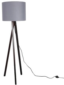 Stojací lampa, šedá / dřevo černé, LILA 10
