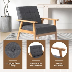 Costway Moderní akcentové křeslo s knoflíkovým prošíváním vyrobené z prodyšné