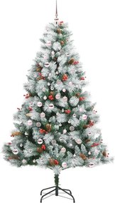 Umělý vánoční stromeček Zelená a bílá 210 cm PVC, kov a plast 3395190
