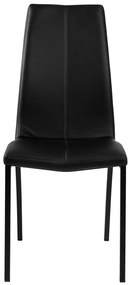 Tapicerowane krzesło do jadalni Eco Skóra Czarne JEVER