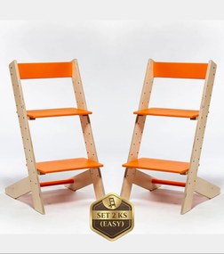 Lucas Wood Style - rostoucí židle EASY LINE zvýhodněný set 2 ks -  oranžová + oranžová