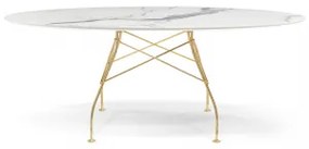 Glossy Marble finish ovál zlatá bílá mramor Kartell