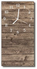 Skleněné hodiny vertikální Hnědé tištěné dřevo