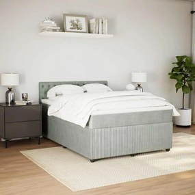 Box spring postel s matrací světle šedá 160x200 cm samet 3290088