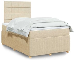 Box spring postel s matrací krémová 120x190 cm textil 3294300
