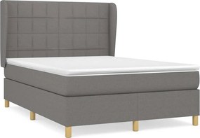 Box spring postel s matrací tmavě šedá 140x200 cm textil 3128526