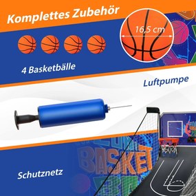 Costway Basketbalový stroj Skládací basketbalová arkádová hra s 2 modrými koši