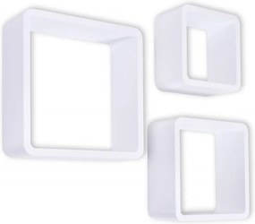 TZB Nástěnné poličky Cube bílé - sada 3 kusů