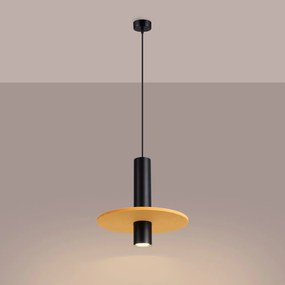 Sollux Lighting Závěsná lampa PELTA 1 černá/žlutá