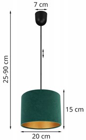 Závěsné svítidlo Mediolan, 1x textilní stínítko (výběr z 10 barev), (výběr ze 3 barev konstrukce), g, lp