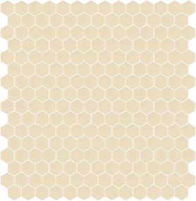 Hisbalit Skleněná mozaika béžová Mozaika 333B SATINATO hexagony 2,3x2,6 (33,33x33,33) cm - HEX333BLH