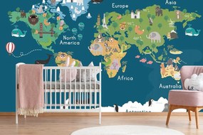 Samolepící tapeta mapa světa pro děti - 375x250 cm