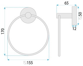Koupelnový věšák REA MODERN Ring 6610 zlatá kartáčovaná