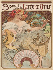 Obrazová reprodukce Biscuits Lefèvre-Utile Biscuit Advert (Vintage Art Nouveau) - Alfons Mucha, (30 x 40 cm)