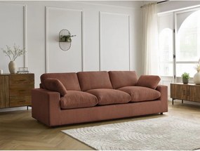 Oranžová manšestrová pohovka 250 cm Belair – Bobochic Paris