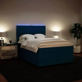 Box spring postel s matrací modrá 160 x 200 cm samet 3293264